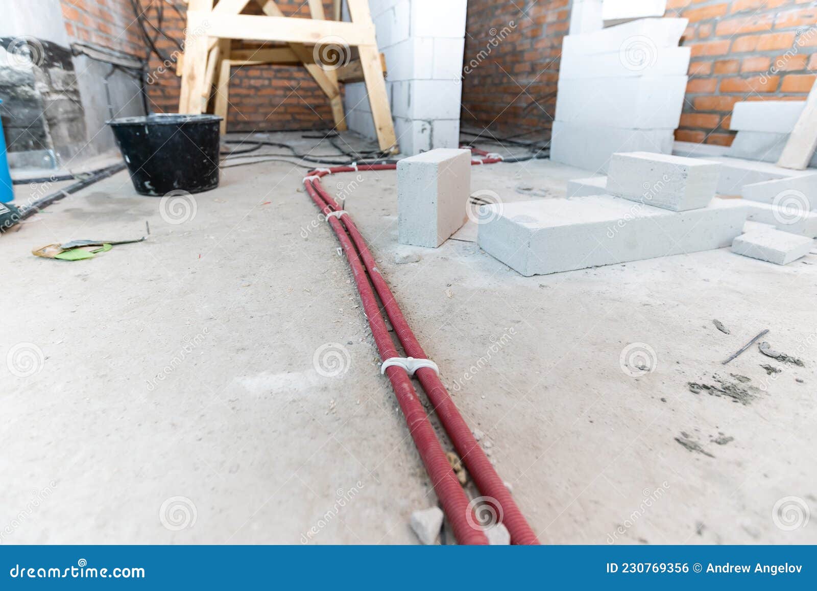 Interior Construction Building Site and Electrical Installation Stock ...