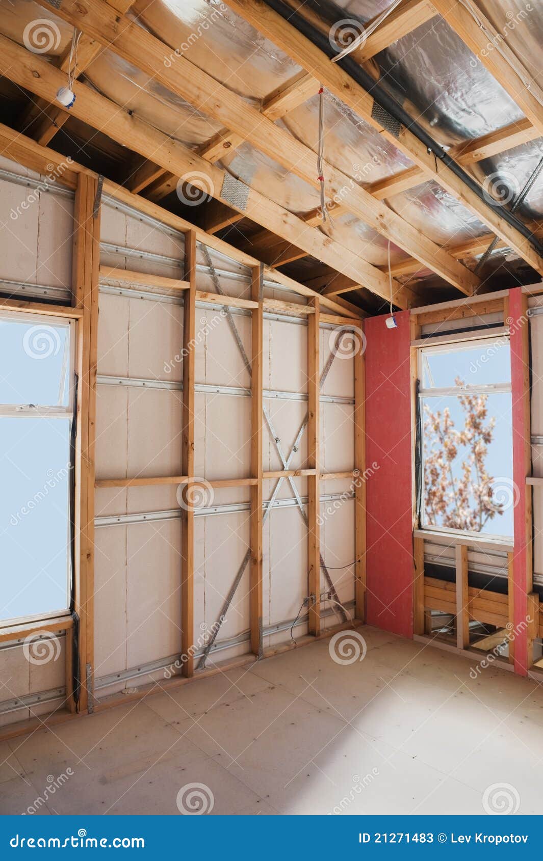 Interior of Construction Home Stock Image - Image of joist, remodel ...