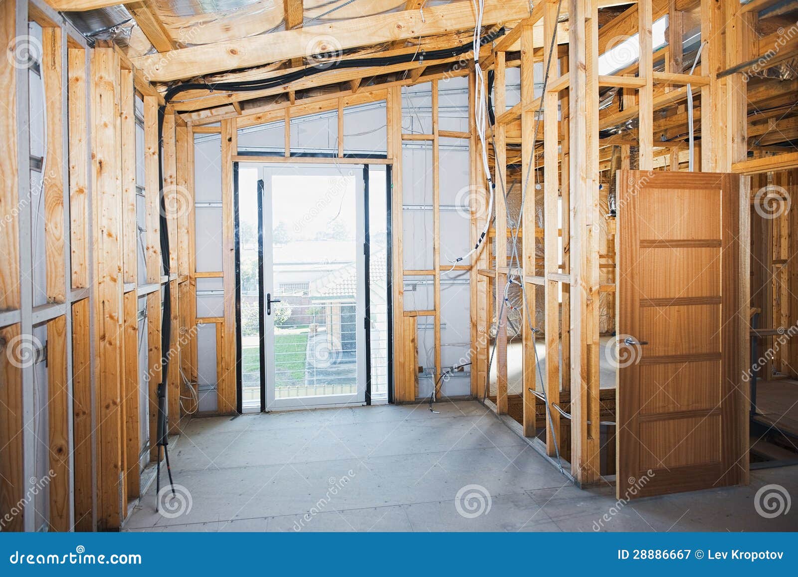 Interior of Construction Home Stock Image - Image of lumber, real: 28886667