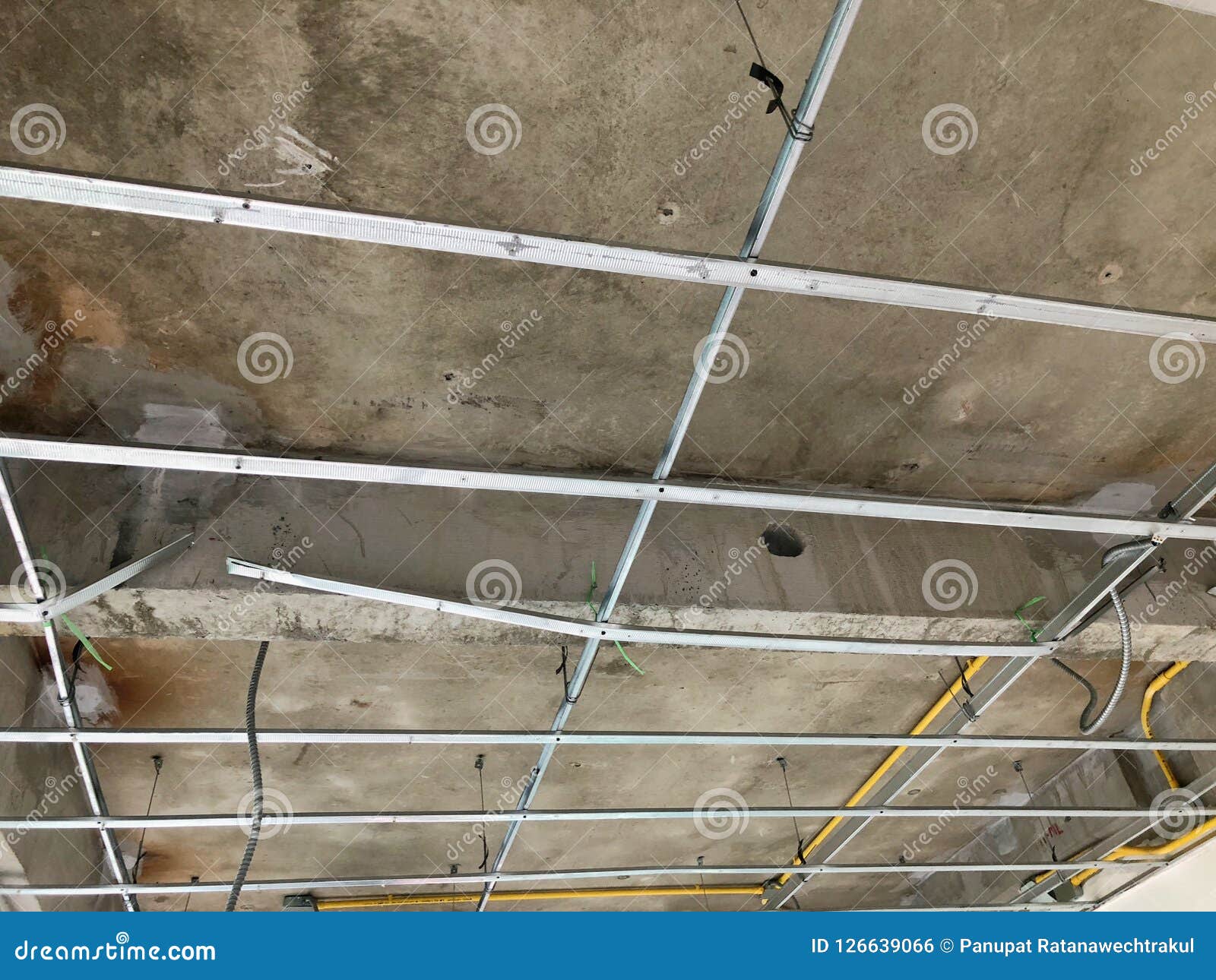 Interior Construction of Housing Cement Ceiling. Stock Photo - Image of ...