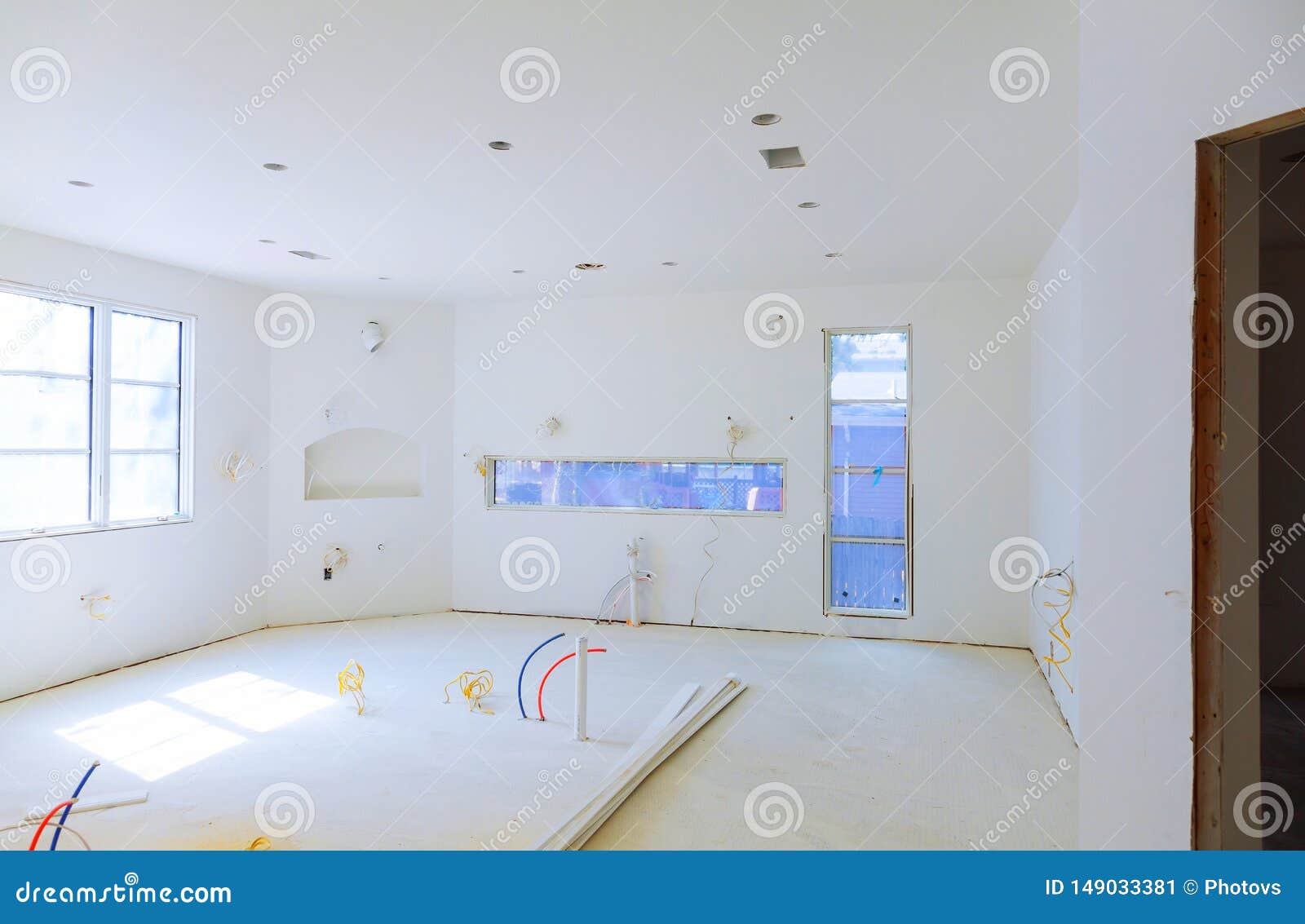 Interior Construction of Housing Project with Installed Stock Image ...