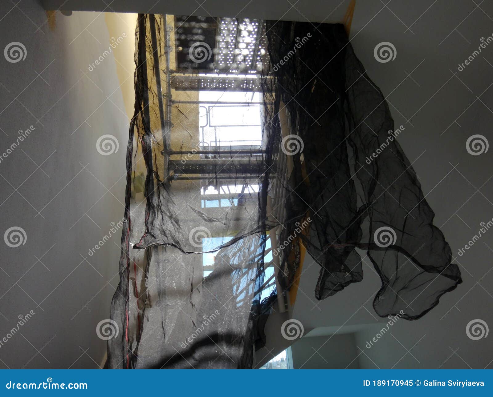 Scaffolding Inside the Building on the Stairs between Floors with a ...