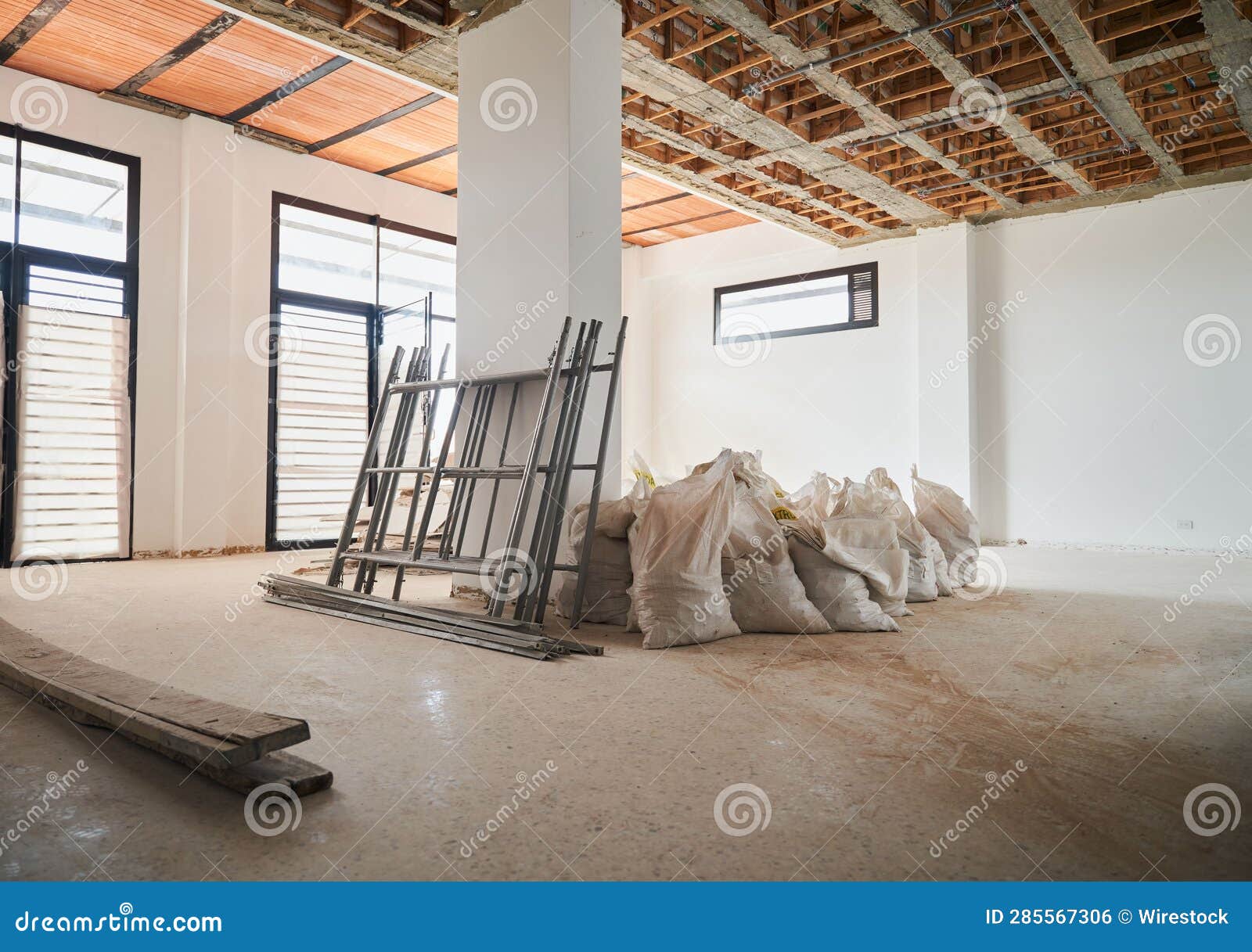 Interior Construction Project in Progress in a Bright and Inviting ...