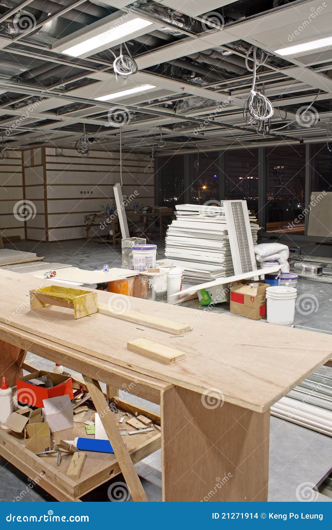 Interior construction site stock photo. Image of indoors - 21271914