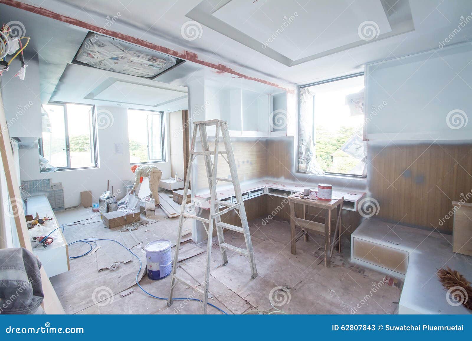 Interior construction Site stock image. Image of build - 62807843
