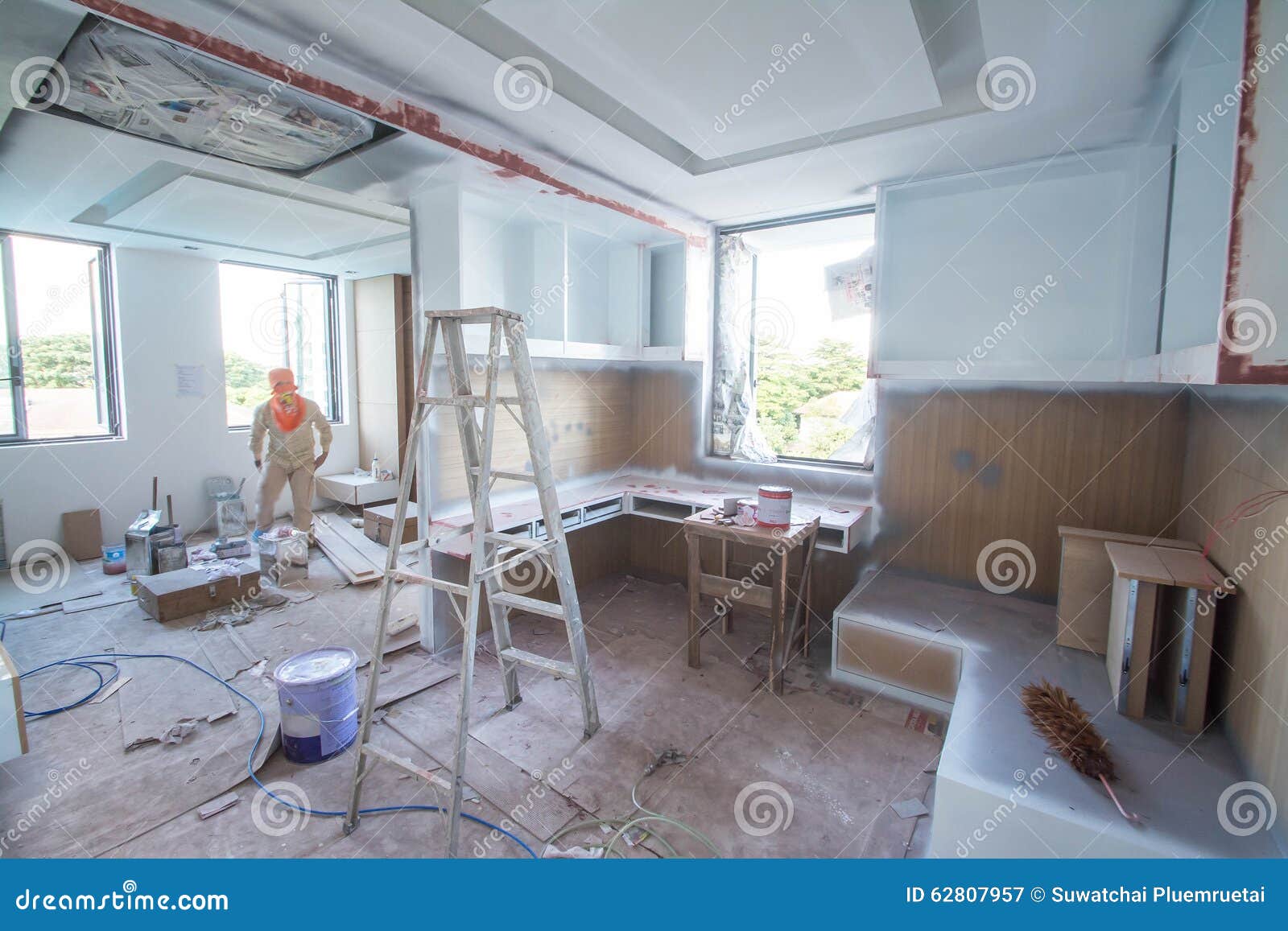 Interior construction Site stock image. Image of machine - 62807957