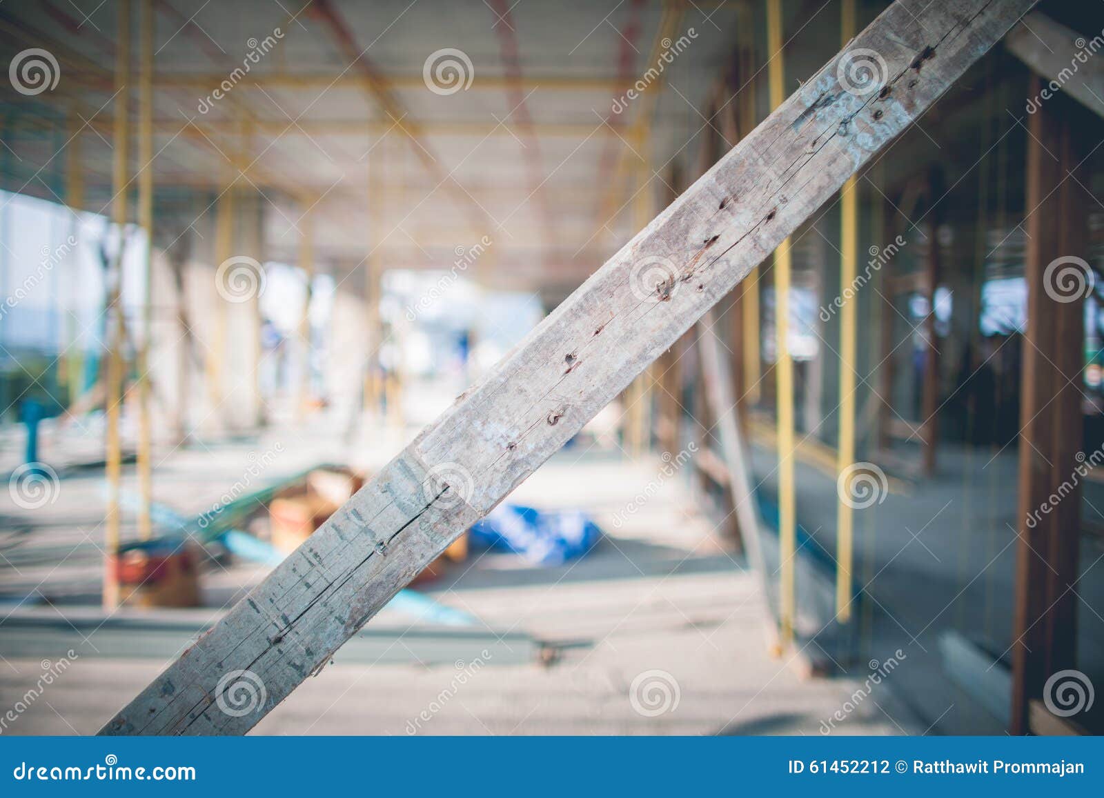 Interior Construction Site Wooden Space Stock Photo - Image of pipeline ...