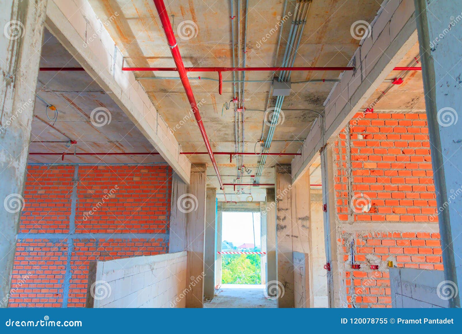 Interior in Construction and Wall Decoration at Building Site Stock ...