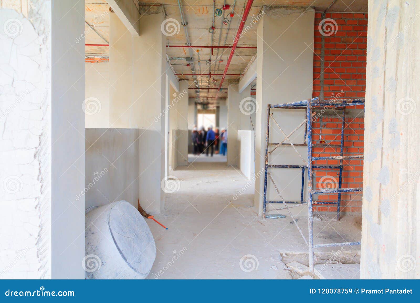 Interior in Construction and Wall Decoration at Building Site Stock ...