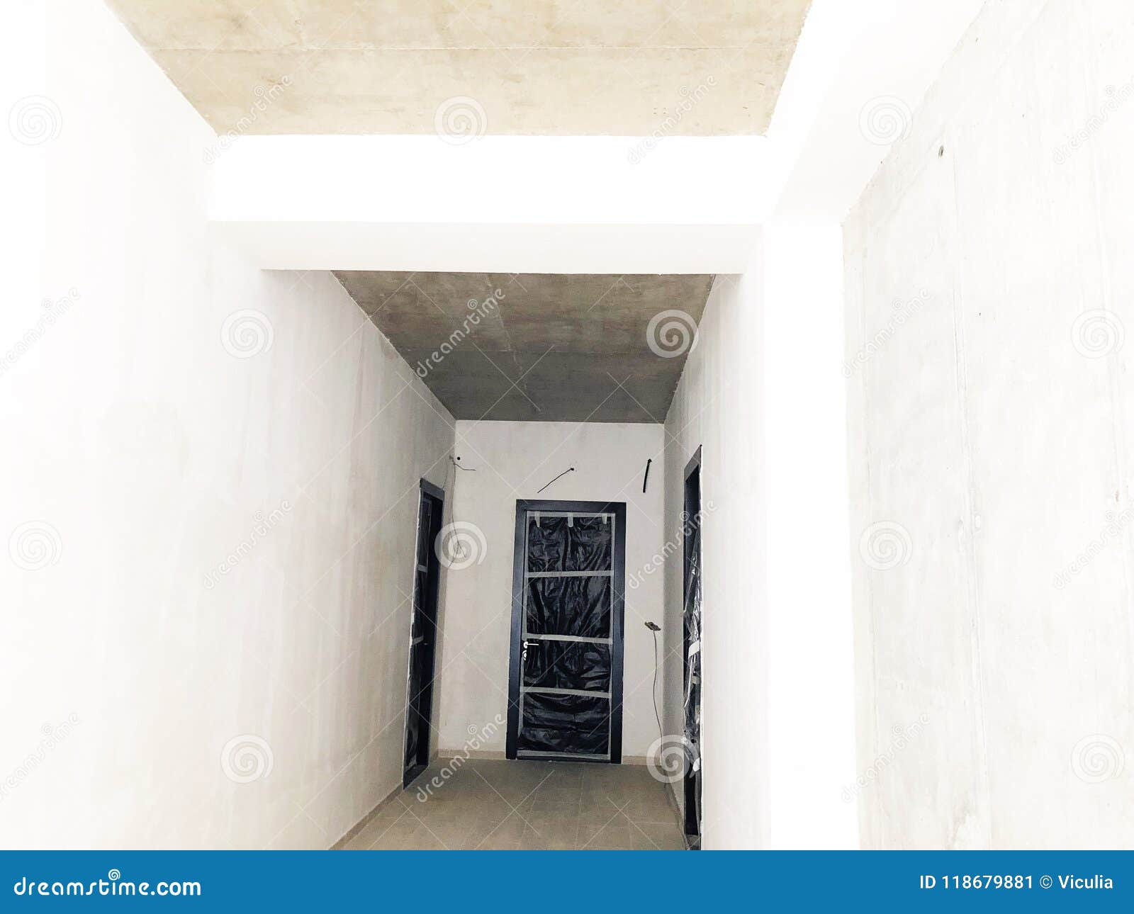 Interior in Construction and Wall Decoration at Building Site Stock ...