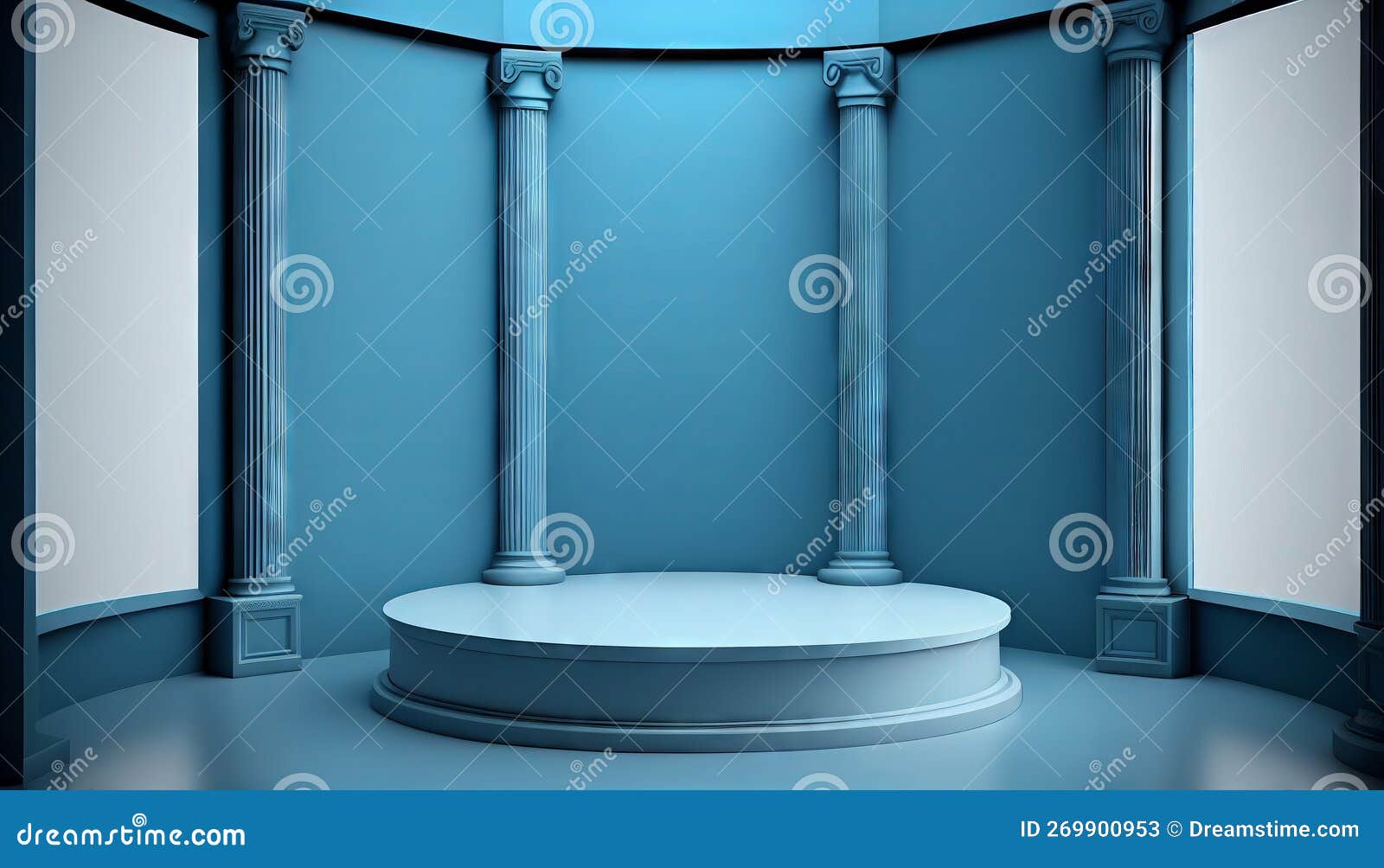 Interior Corner Wall Room Blue 3d Background of Abstract Window Light ...