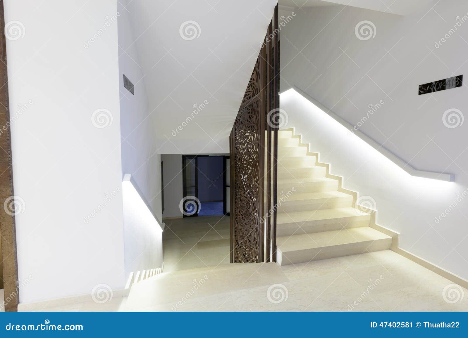 Interior of a Corridor with Luxury Stairs Stock Image - Image of home ...