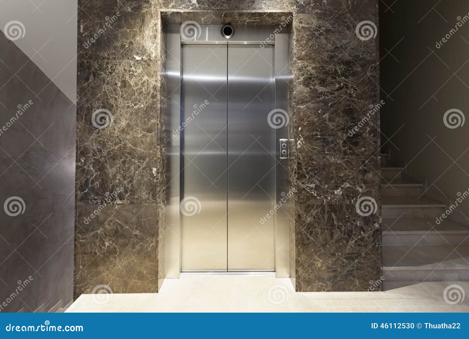Interior, Lift Shaft, View From Lift Car Showing Wire Rope Cables And ...