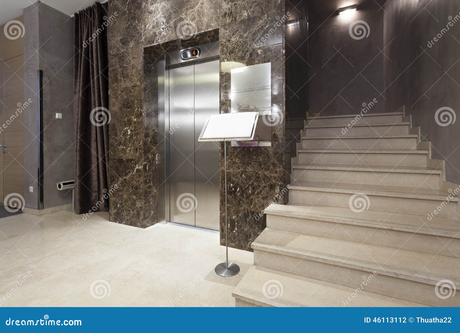 Interior, Lift Shaft, View From Lift Car Showing Wire Rope Cables And ...
