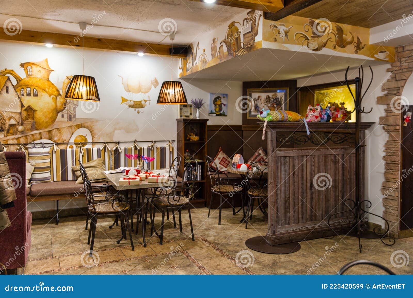 Interior of a Cozy Children Cafe Editorial Stock Image - Image of ...