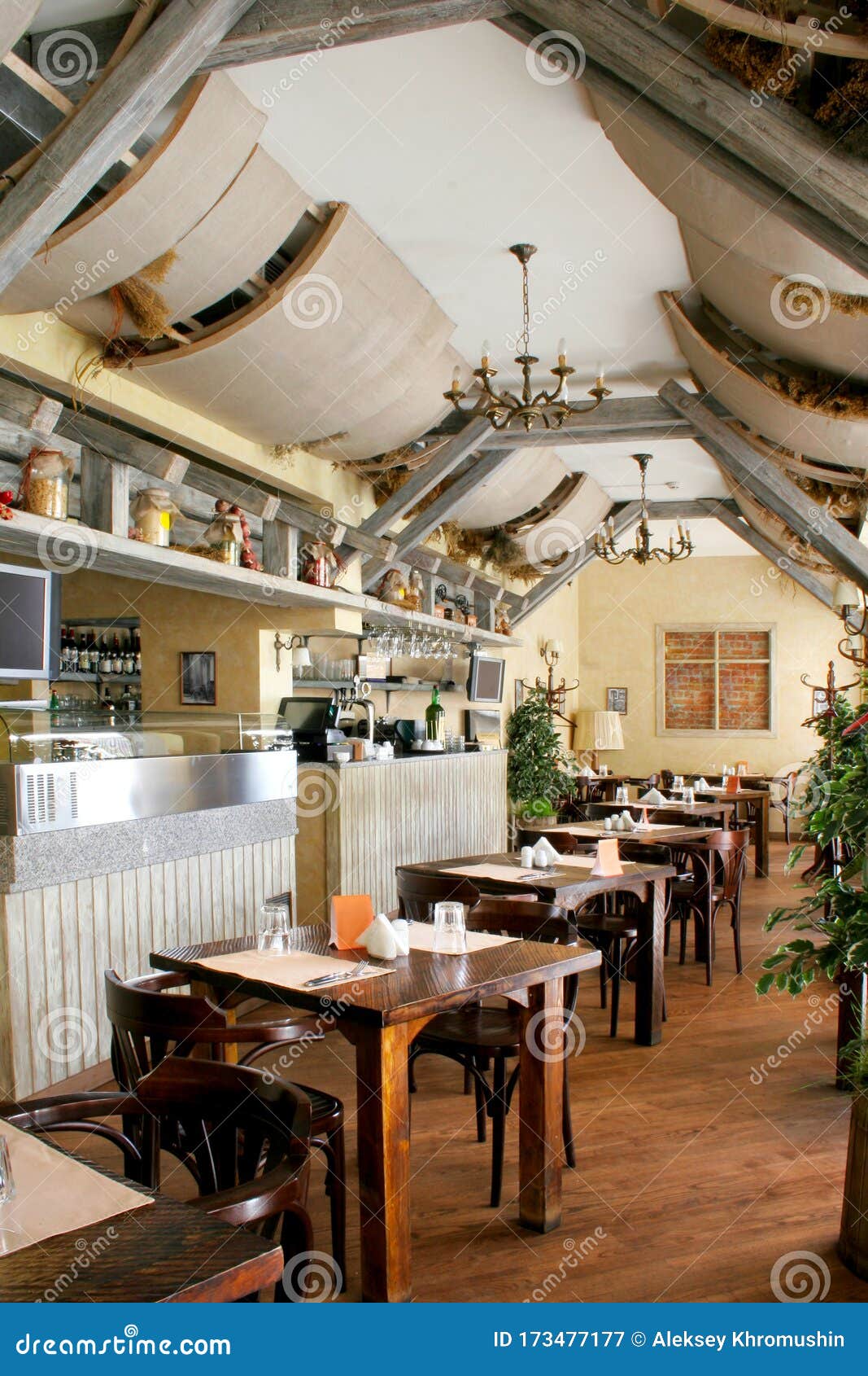 Interior of Cozy Italian Restaurant Stock Image - Image of restaurant ...