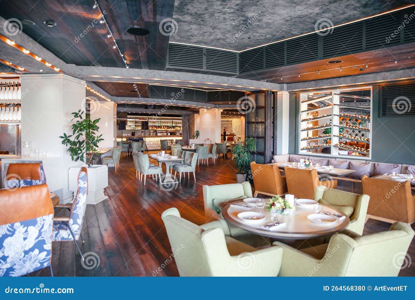 Interior of Cozy Luxury Restaurant with Original Design Stock Photo ...