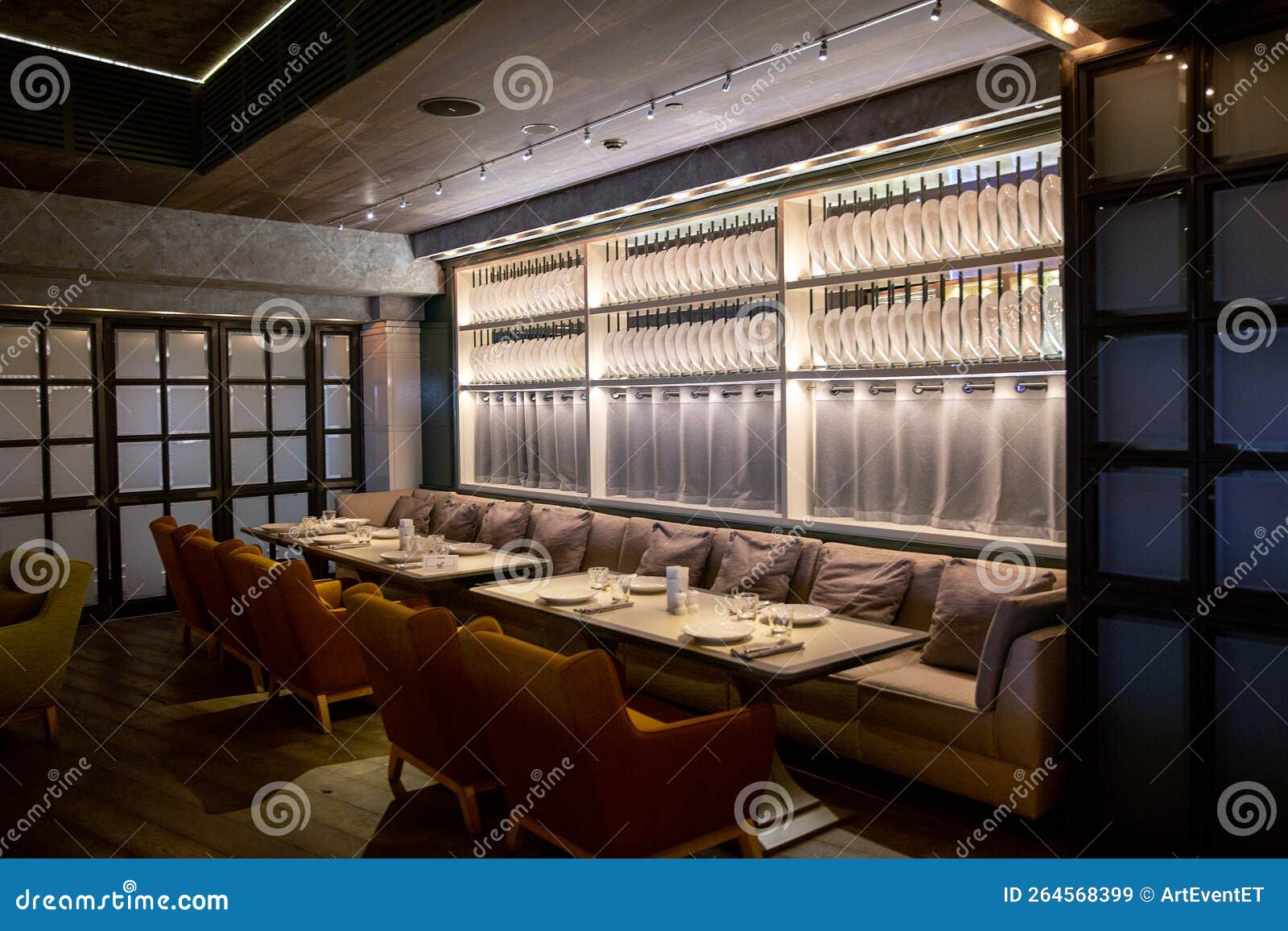 Interior of Cozy Luxury Restaurant with Original Design Stock Image ...