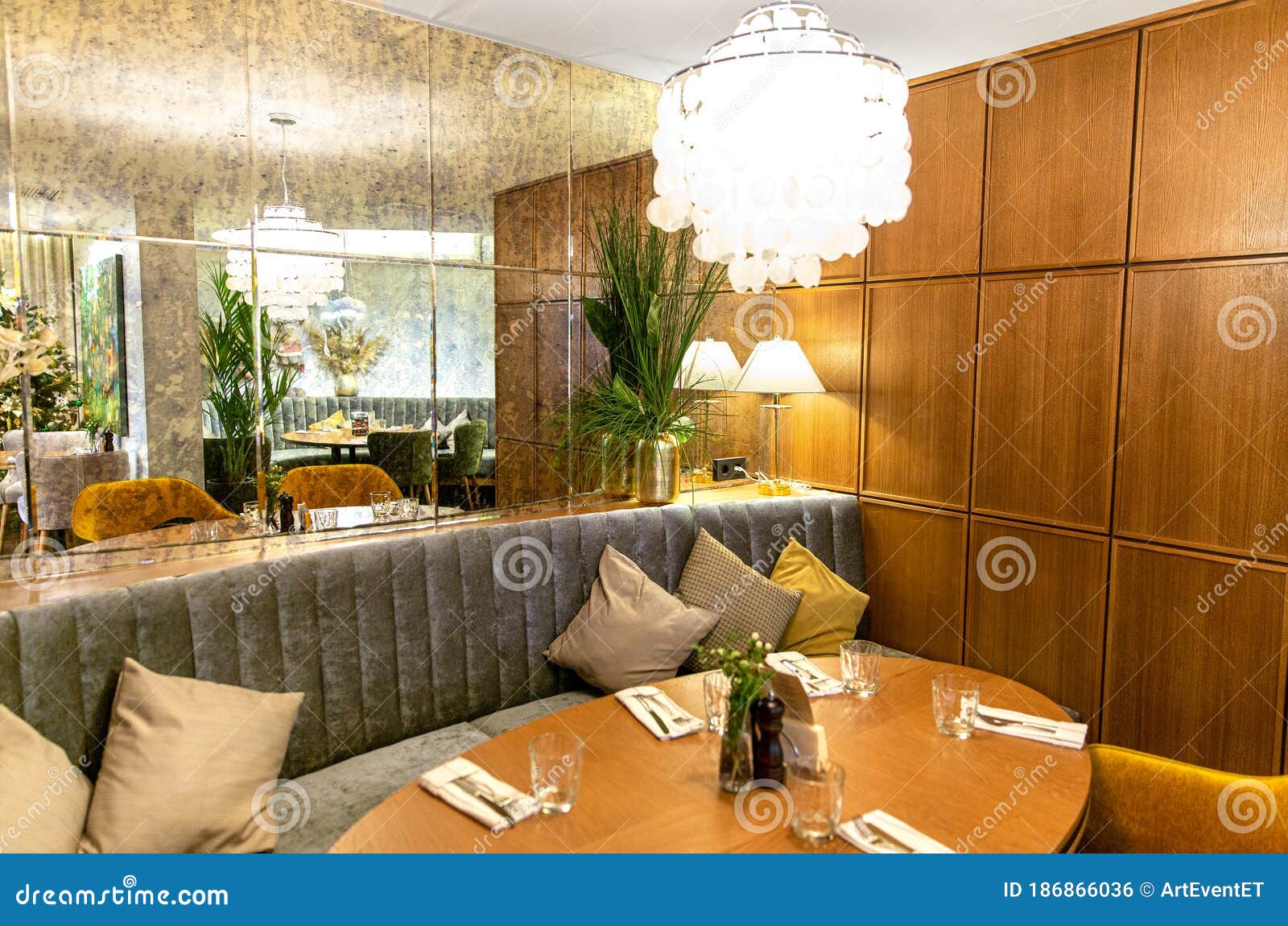 Interior of Cozy Modern Restaurant with Sofas Stock Photo - Image of ...