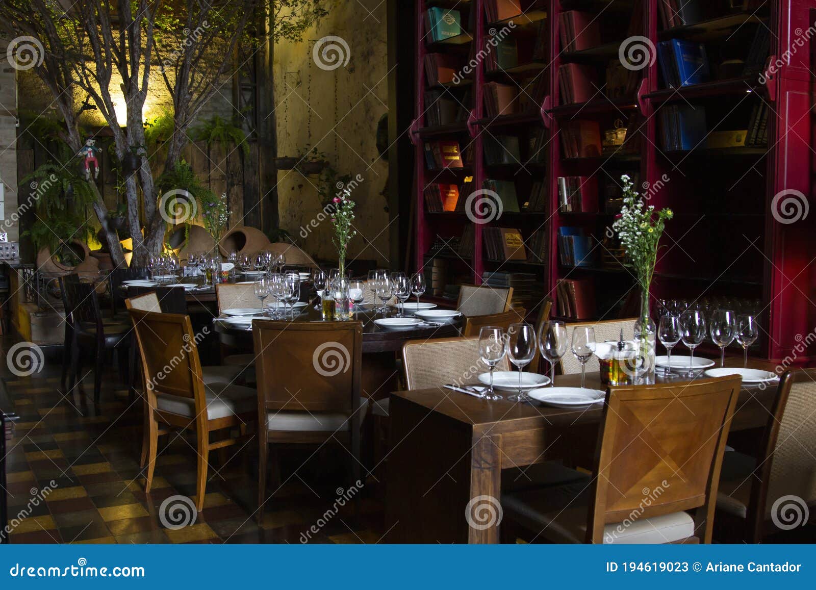 Cozy Restaurant With Green Overgrown By Grapes Terrace Located In The ...