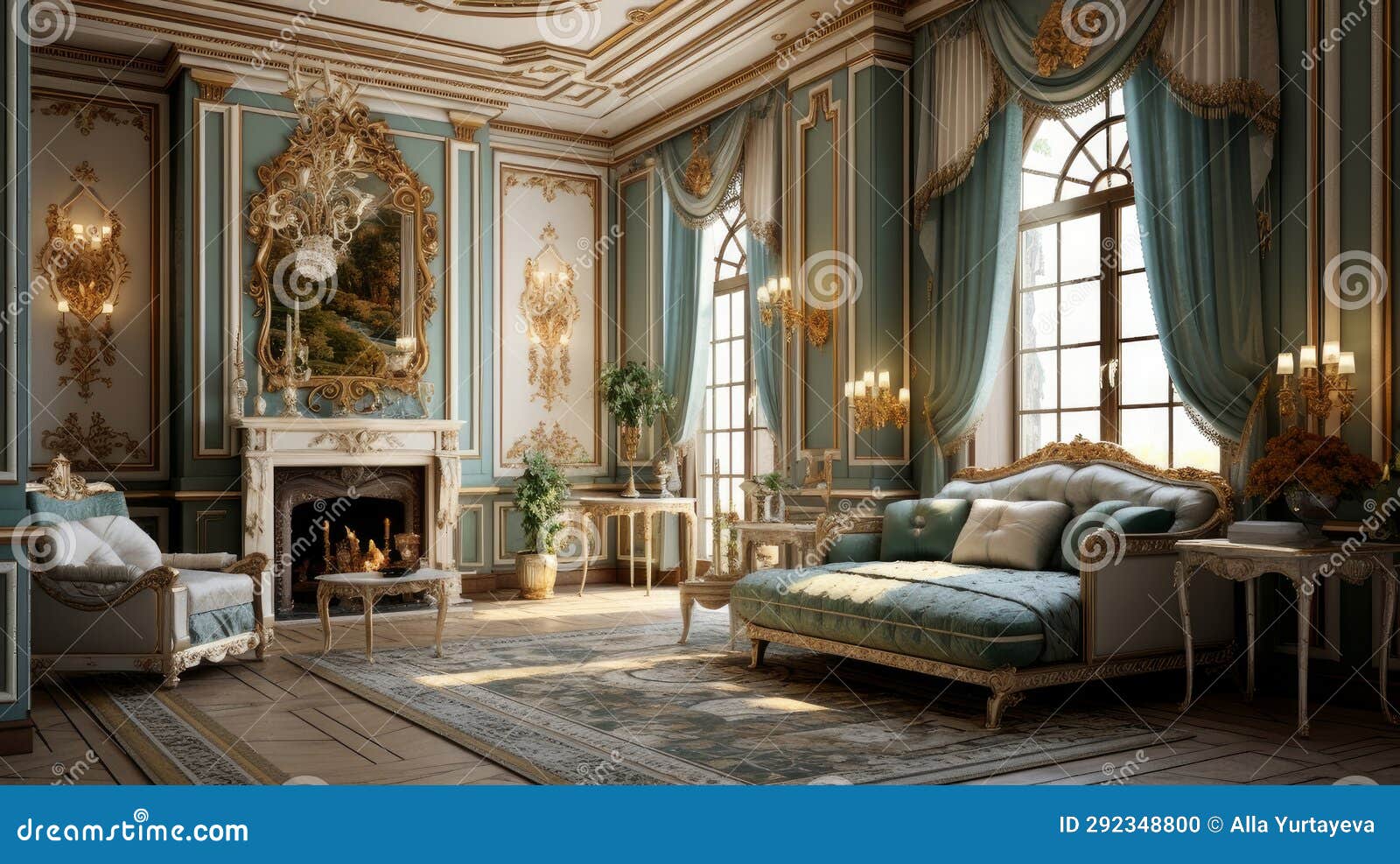 Interior of a Cozy Room in Empire Style Stock Photo - Image of housing ...