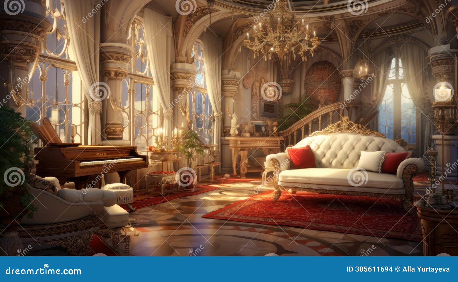Interior of a Cozy Room in Empire Style Stock Photo - Image of ...