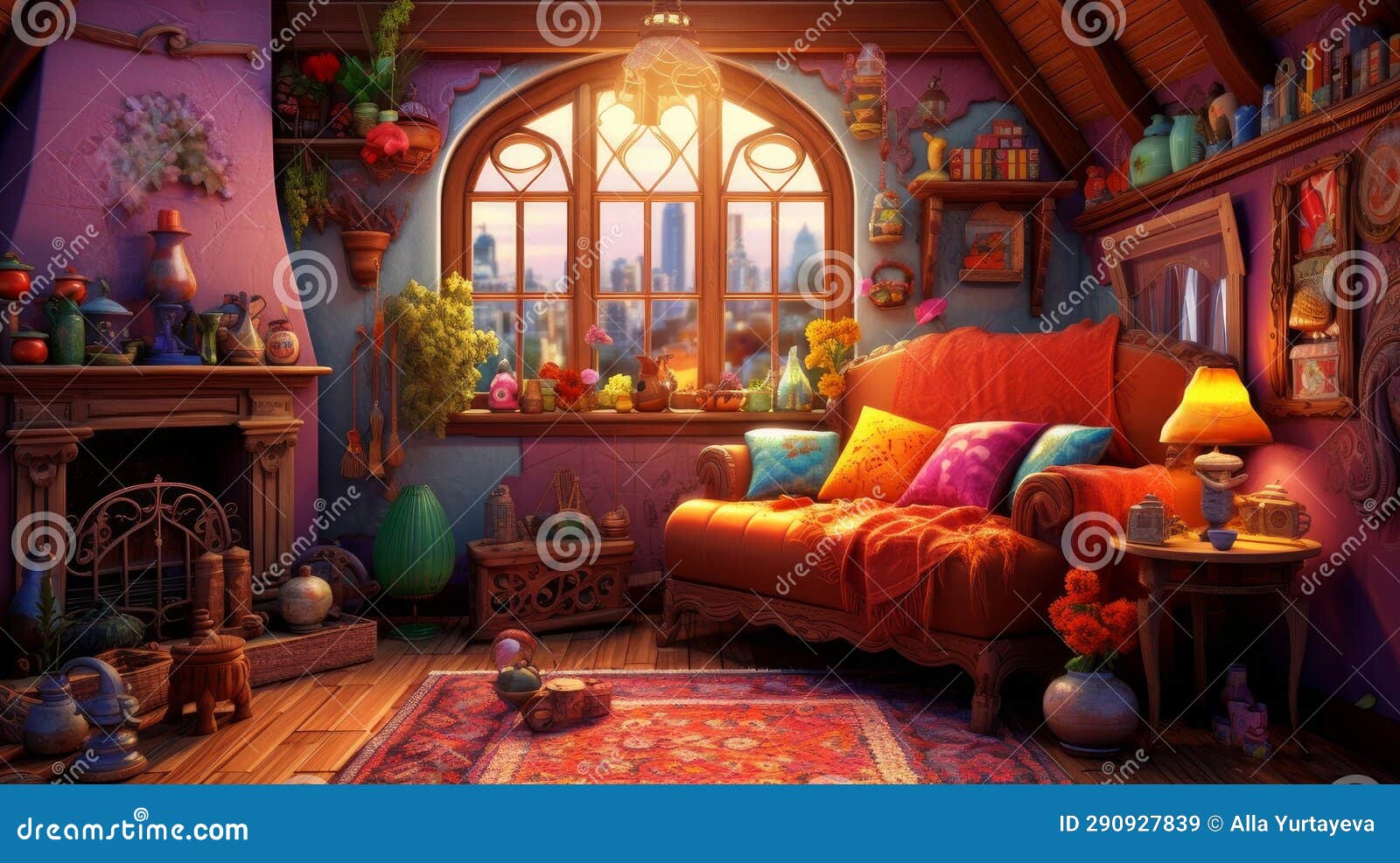 Interior of a Cozy Room in Kitsch Style Stock Image - Image of hotel ... Interior of a Cozy Room in Kitsch Style Stock Image - Image of hotel ...