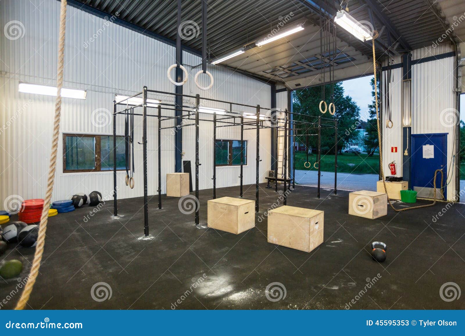 Interior of Cross Fitness Box Stock Image - Image of healthclub ...