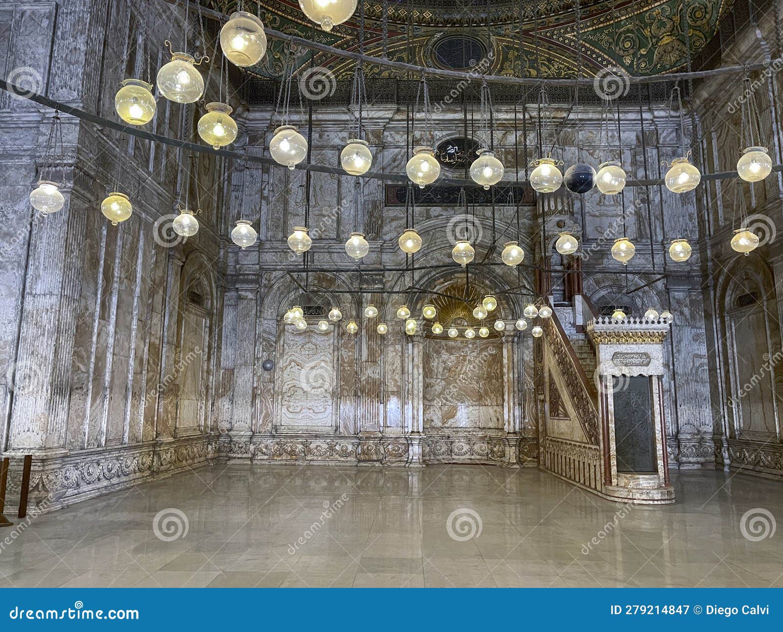 Interior of the Crystal Mosque, Cairo. Stock Image - Image of cathedral ...