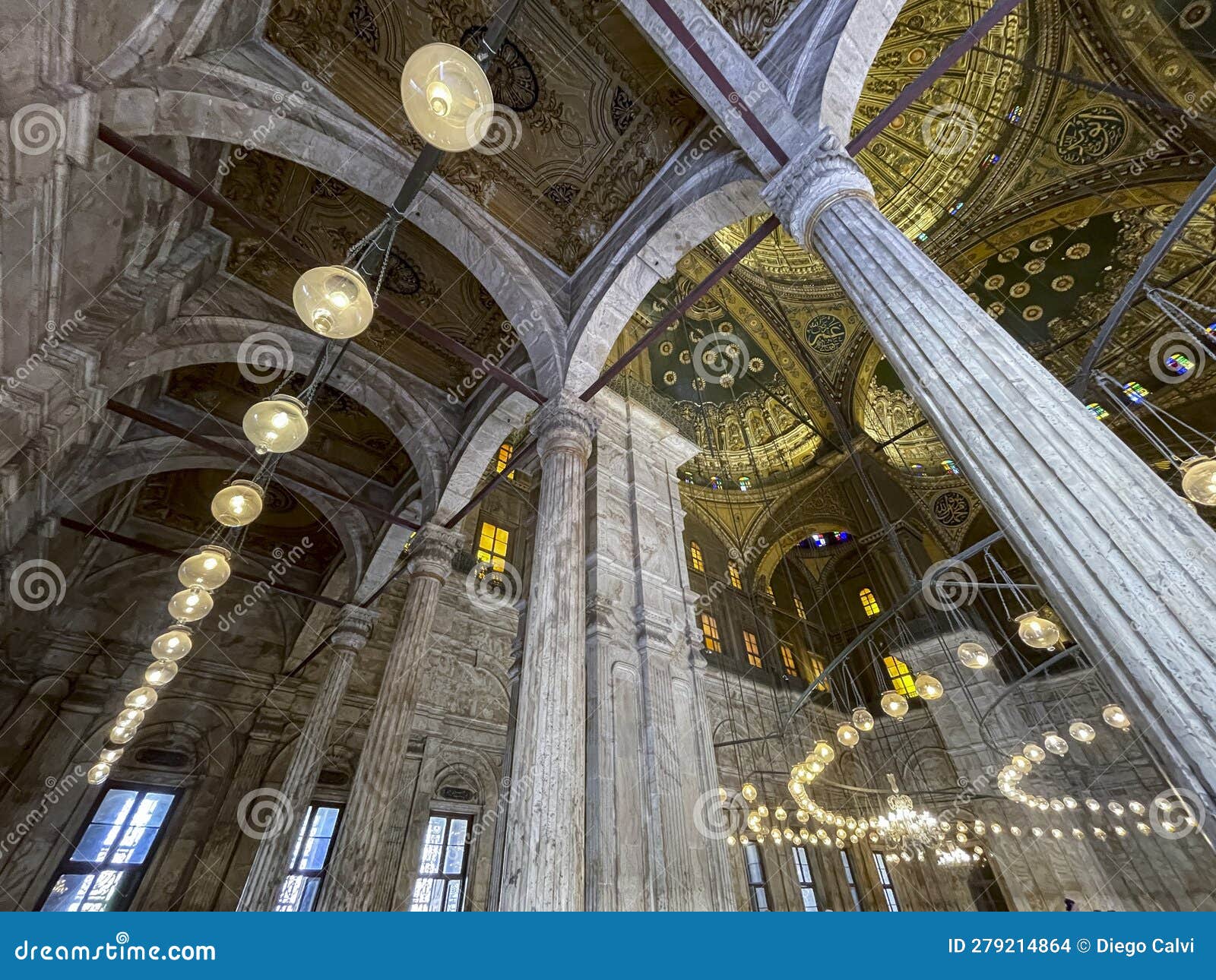 Interior of the Crystal Mosque, Cairo. Stock Photo - Image of religions ...