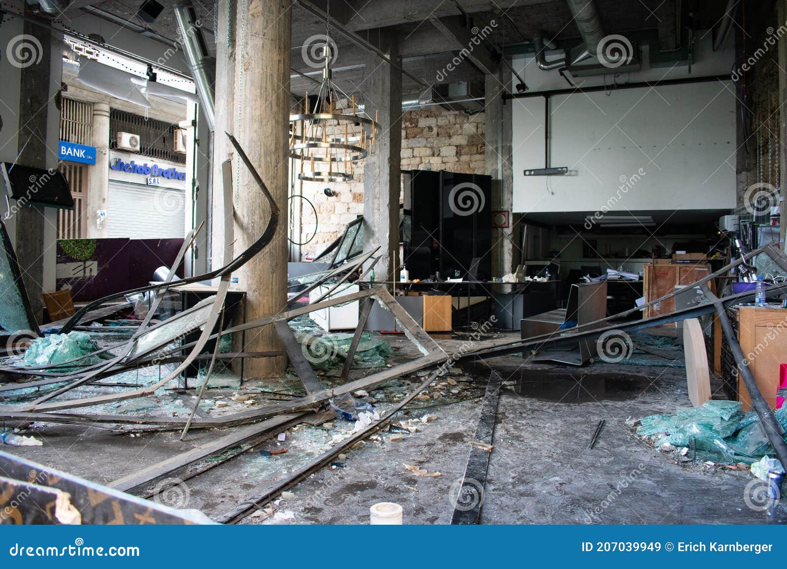 Destroyed Office Building Interior Editorial Stock Image - Image of ...