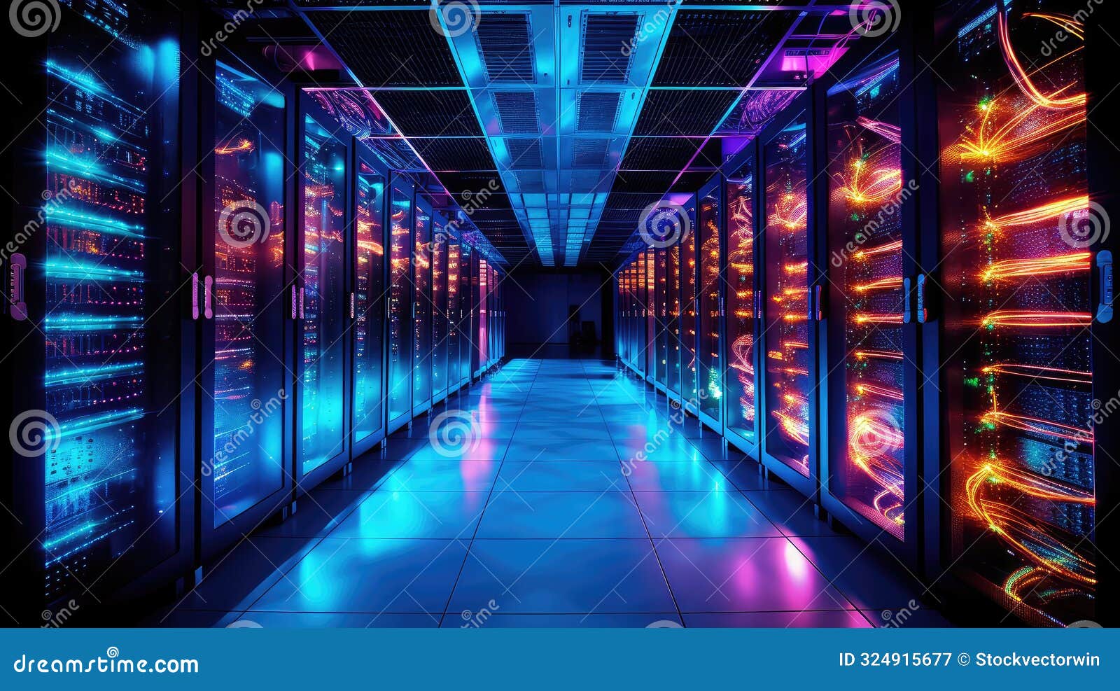 Interior Data Center Light Royalty-Free Cartoon | CartoonDealer.com ...