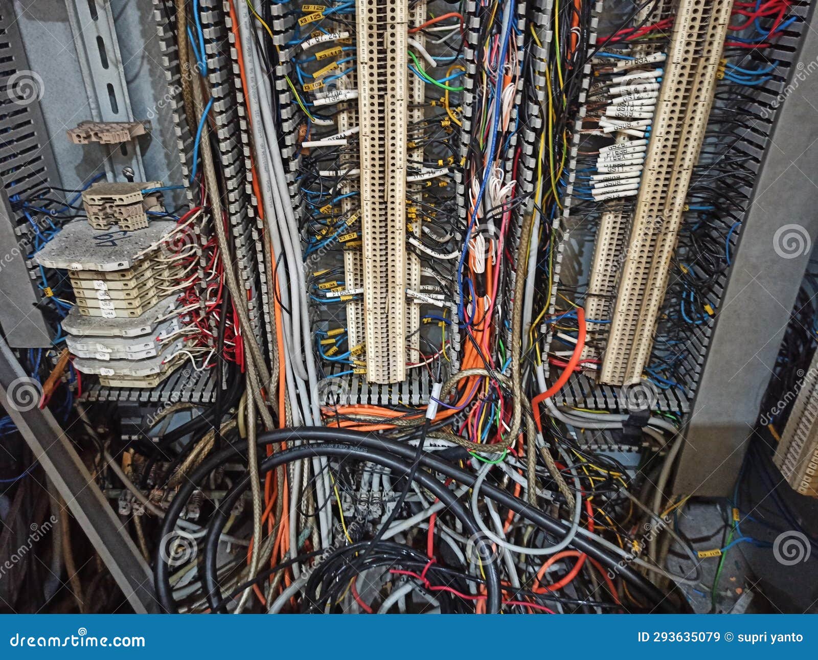 Interior of a Data Center with Lots of Cables and Wires. Stock Image ...
