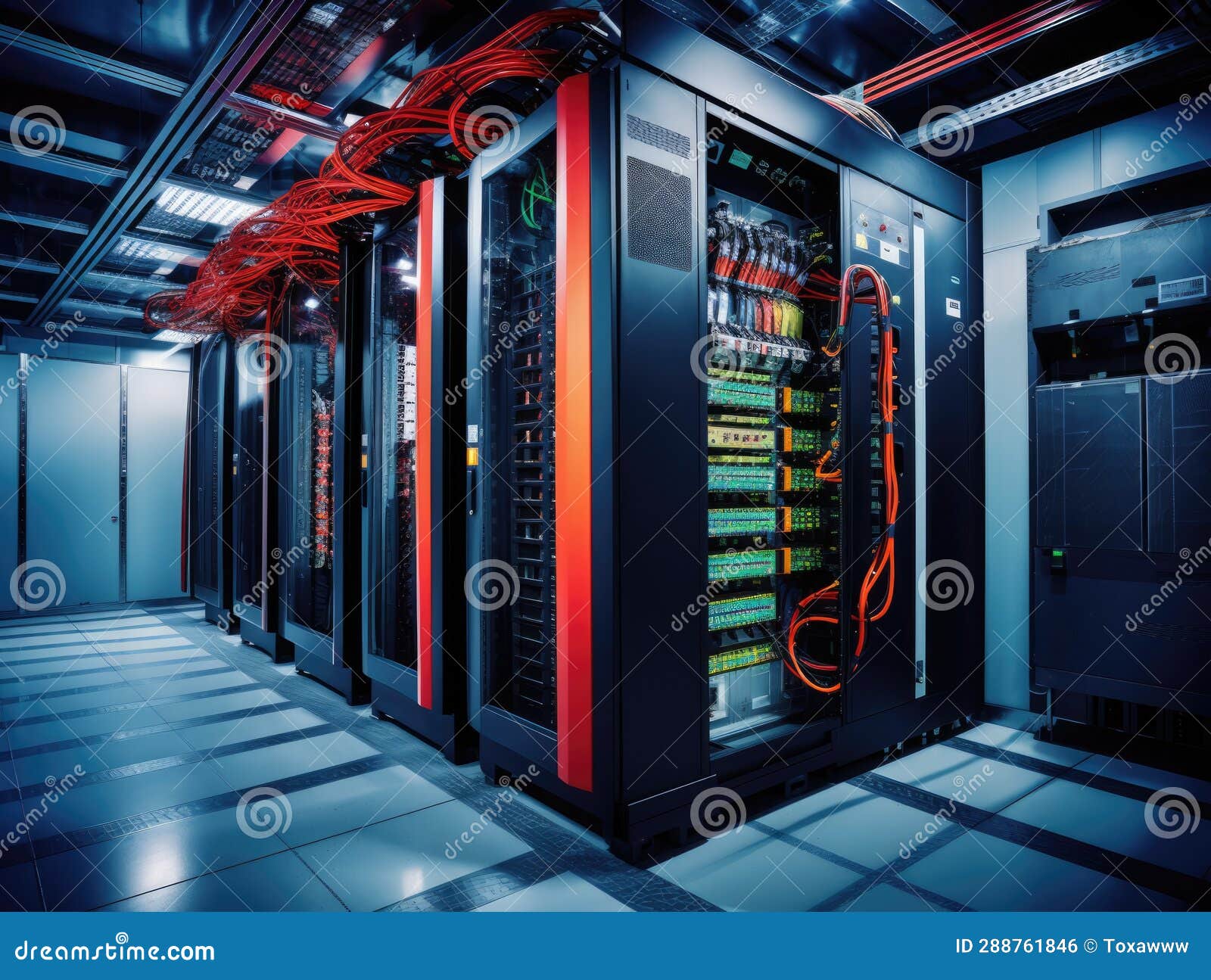 Interior of Data Center with Servers Stock Photo - Image of ...