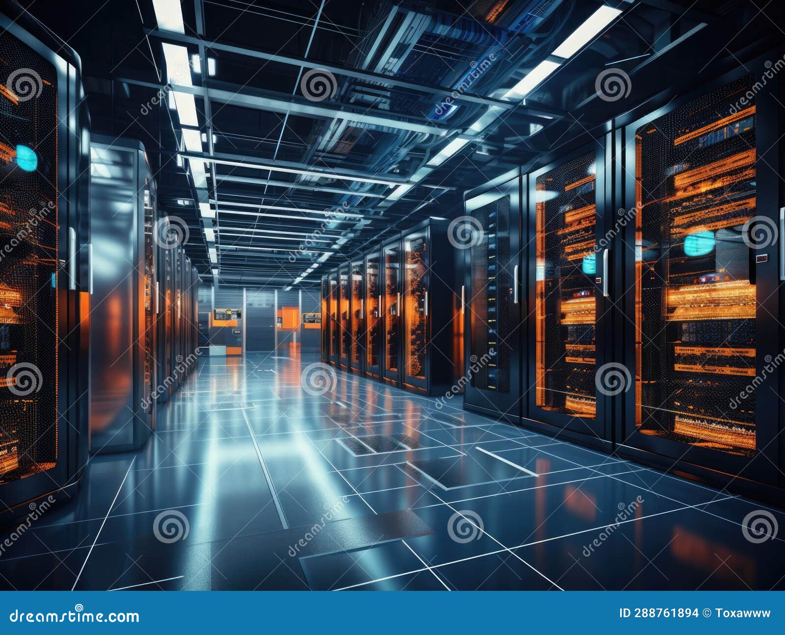 Interior of Data Center with Servers Stock Photo - Image of system ...