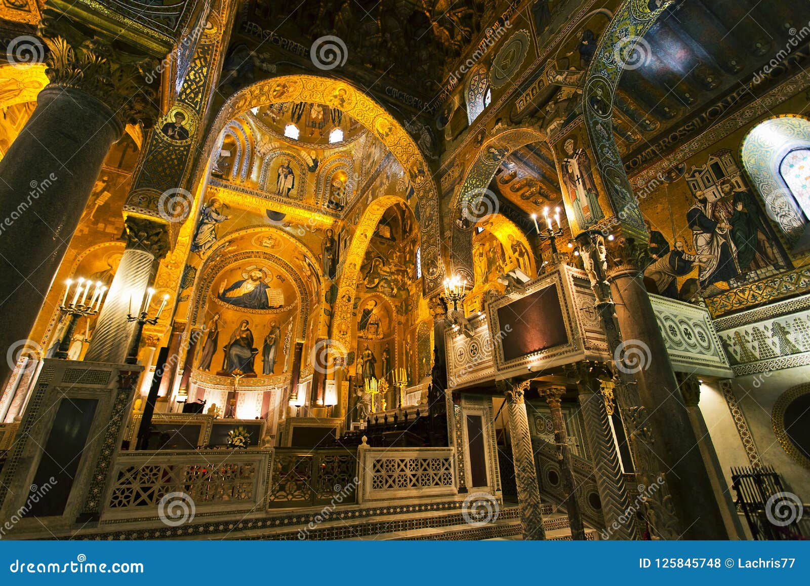 Interior De La Capilla De Palatine Foto de archivo - Imagen de palermo ...