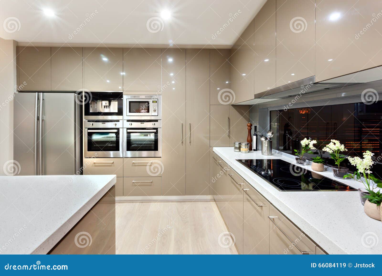 Interior De La Cocina Moderna En Una Casa De Lujo Imagen de archivo ...