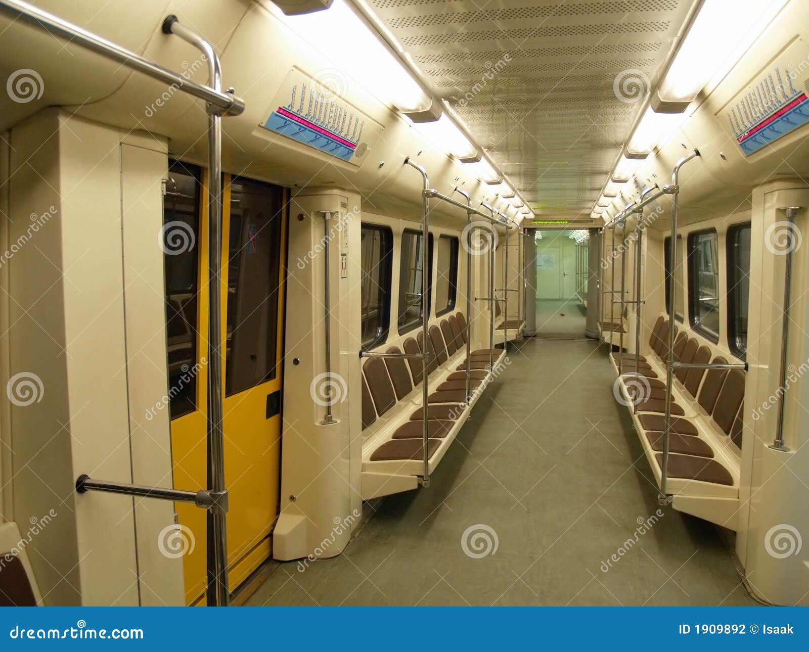 Interior De Um Carro De Metro Moderno Foto de Stock - Imagem de assento ...