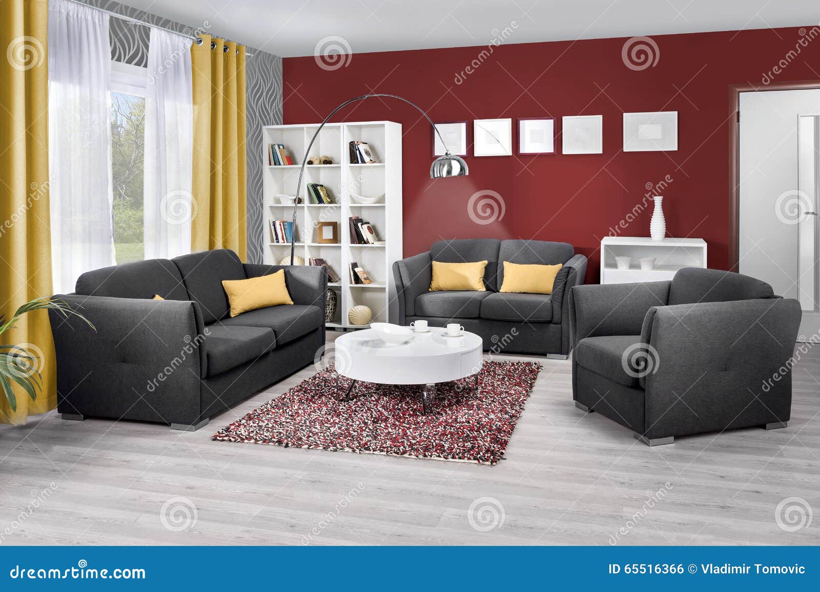 Interior De Una Sala De Estar Moderna En Color Foto de archivo - Imagen ...