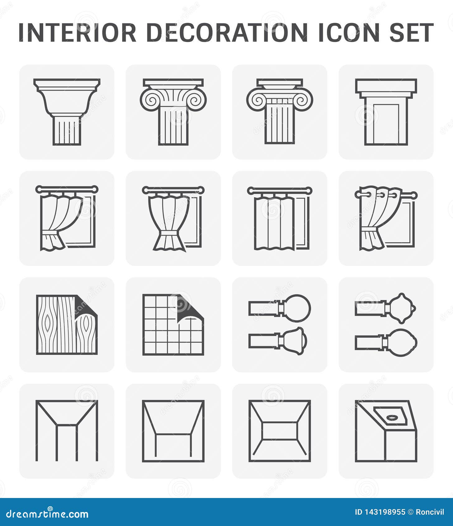 Interior decoration icon stock vector. Illustration of interior - 143198955