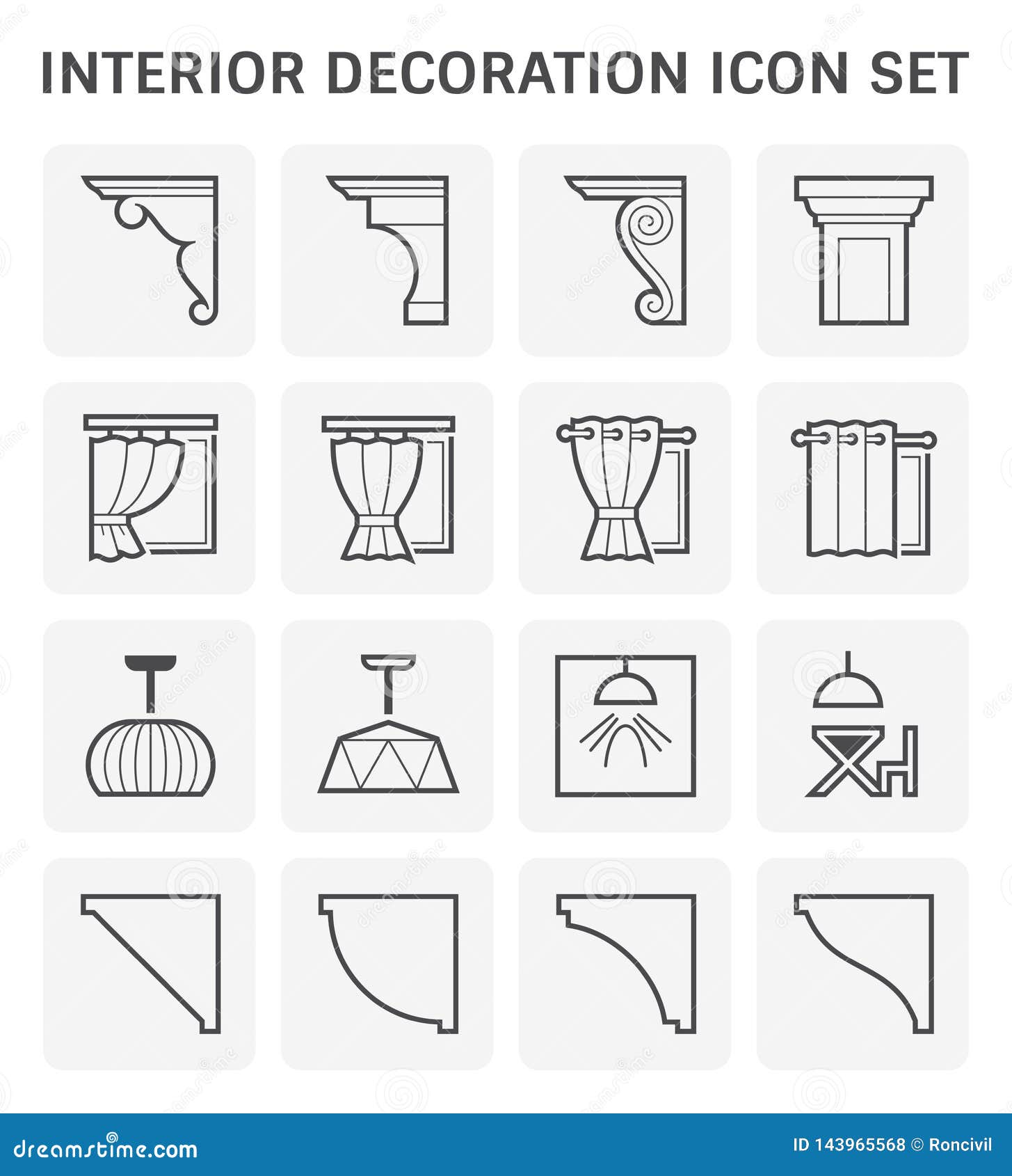 Interior decoration icon stock vector. Illustration of design - 143965568