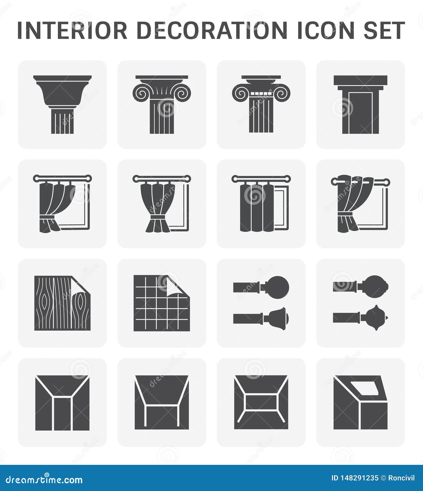 Interior decoration icon stock vector. Illustration of gypsum - 148291235