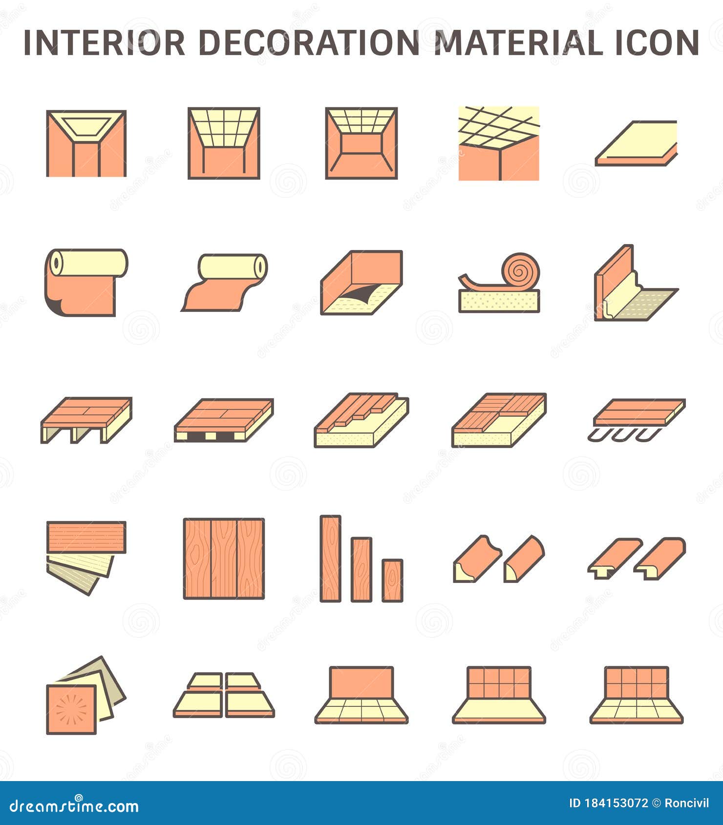 Interior Decoration Material Icon Stock Vector - Illustration of plank ...