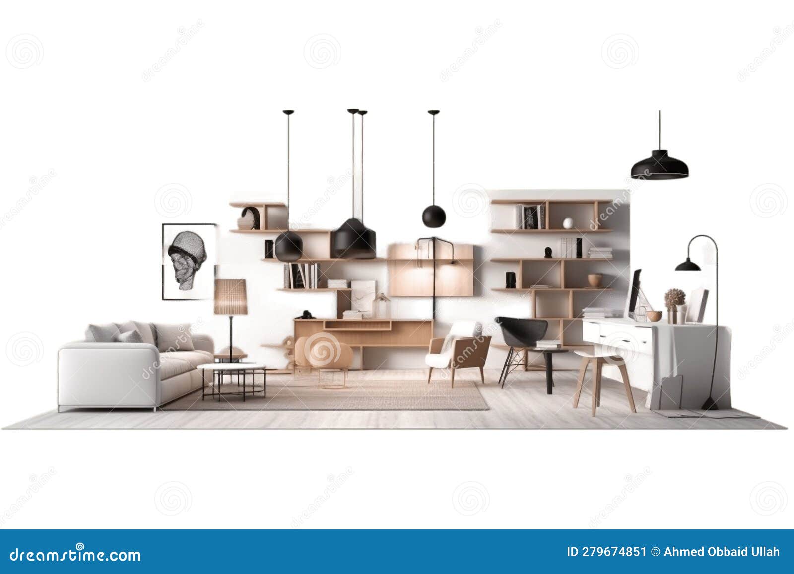 Interior Decoration Set: Immersive 3D Rendering of Isolated Elements ...