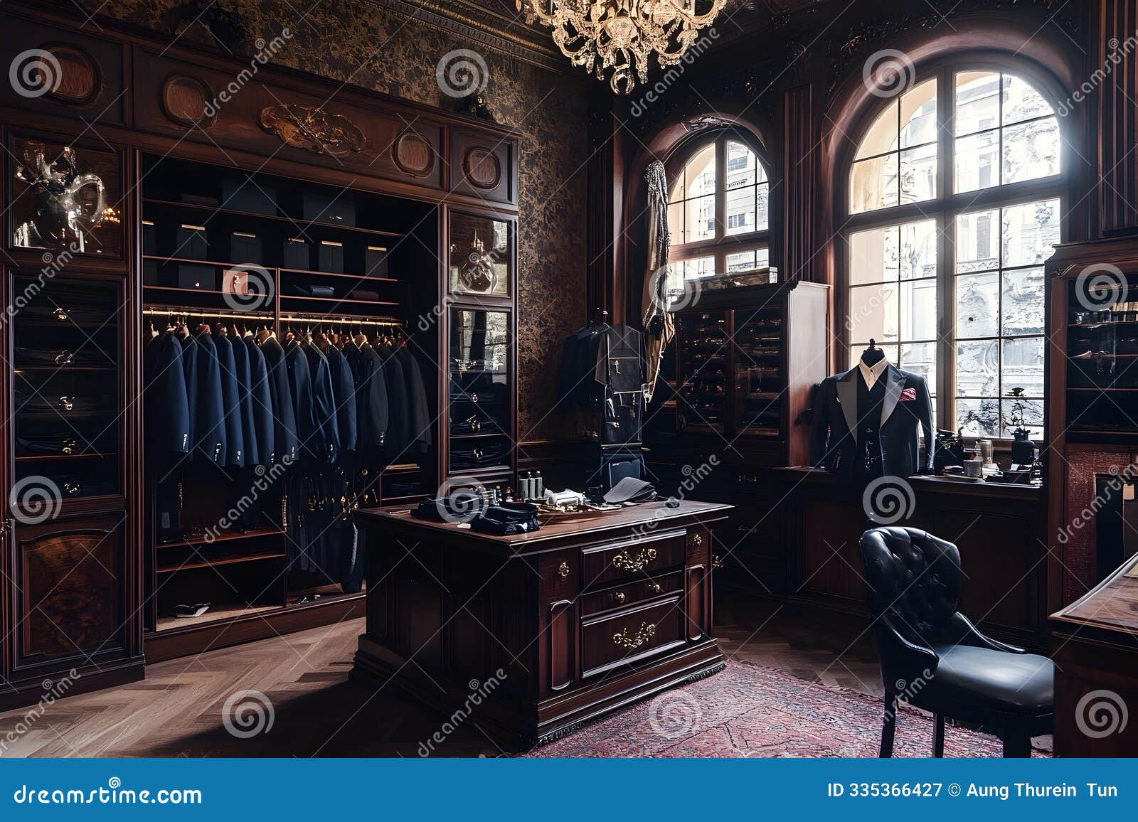 An Interior Decoration of a Tailor Shop Stock Image - Image of ...