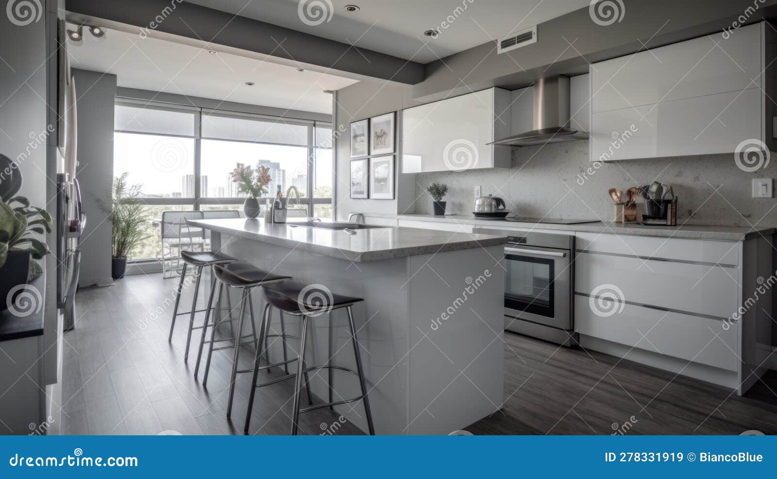Interior Deisgn of Kitchen in Modern Style with Statement Backsplash ...