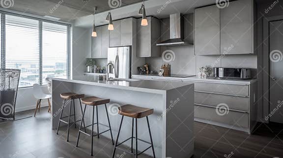 Interior Deisgn of Kitchen in Modern Style with Statement Backsplash ...