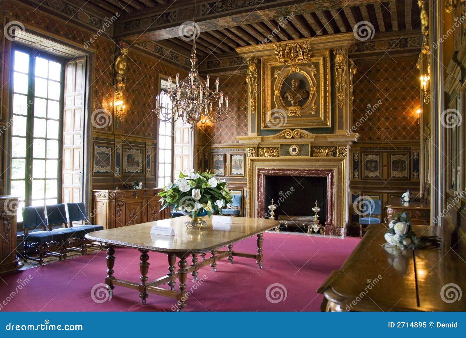 Interior Del Castillo Francés Cheverny Imagen editorial - Imagen de ...