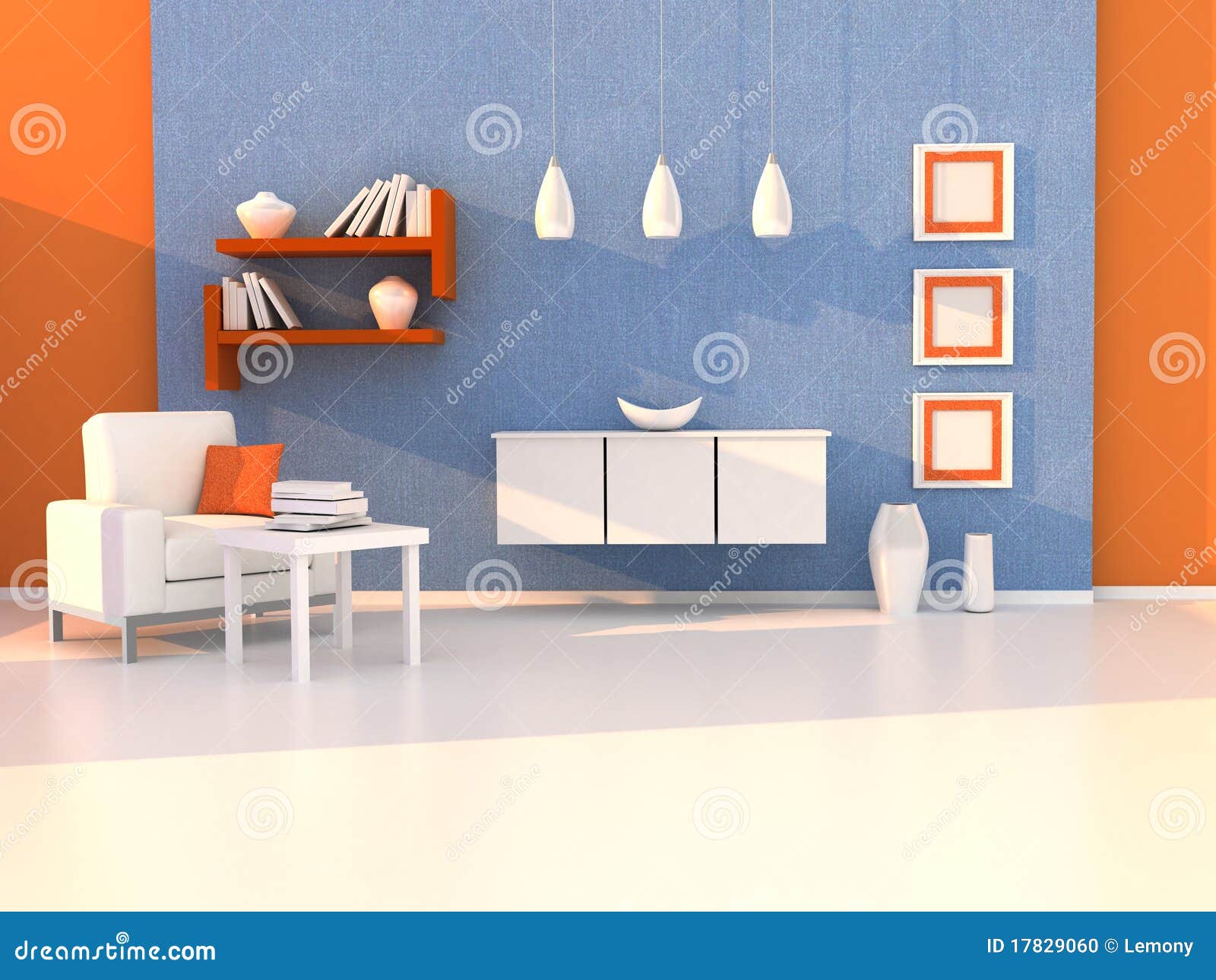 Interior Del Cuarto Moderno, Sitio De Estudio Stock de ilustración ...