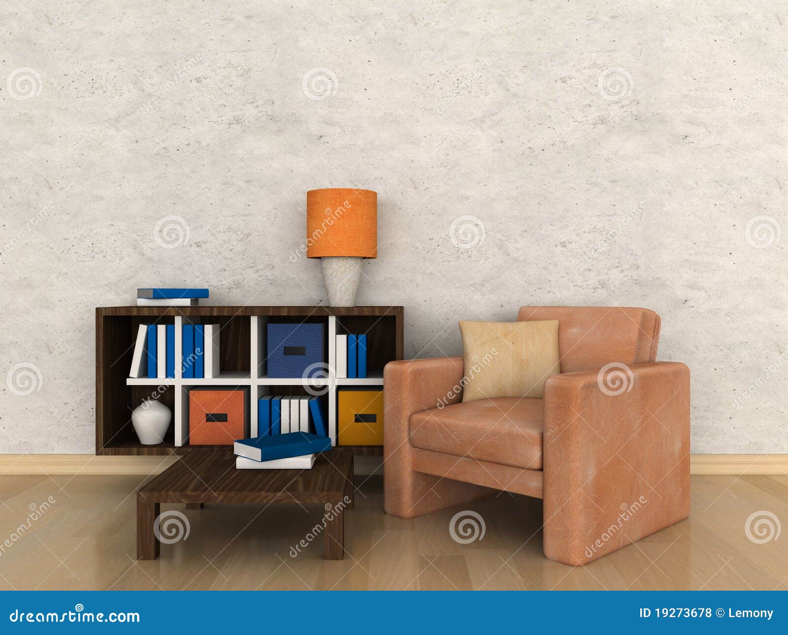 Interior Del Cuarto Moderno, Sitio De Estudio Stock de ilustración ...